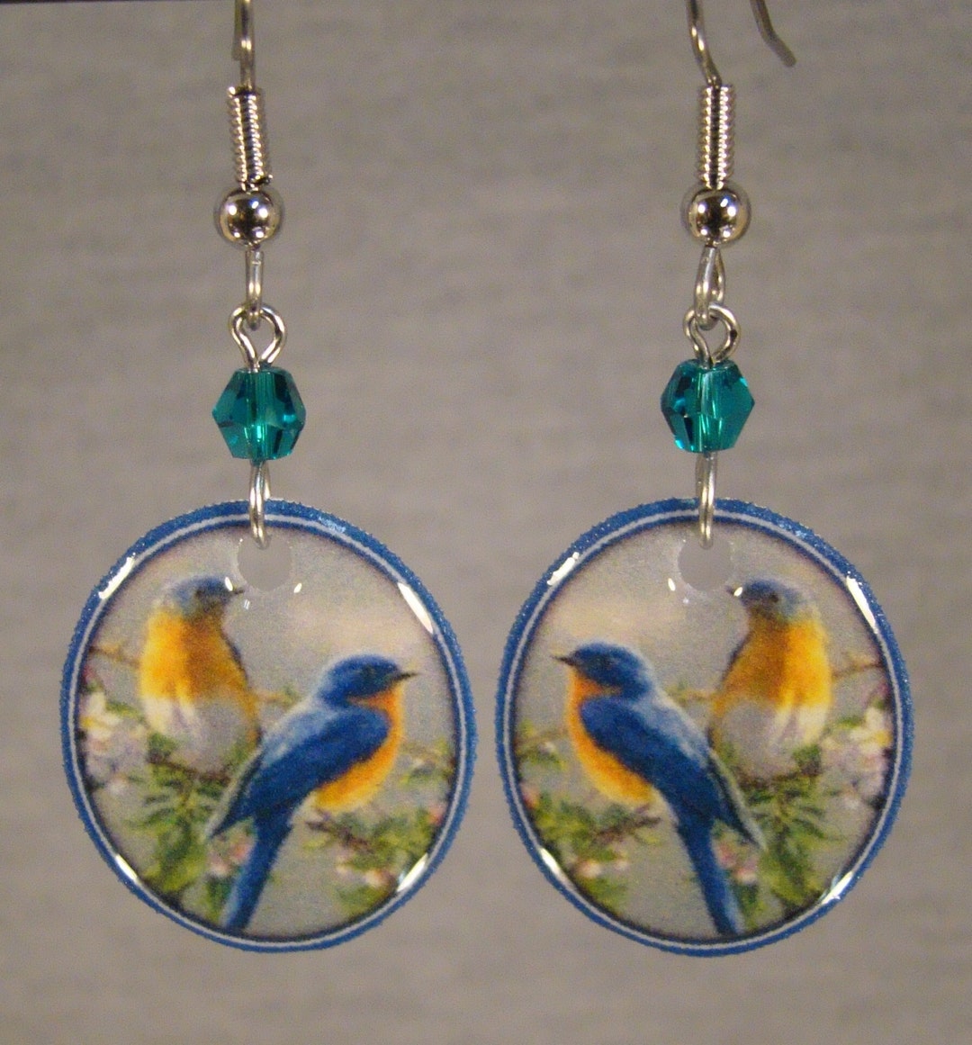 Eastern Bluebird Pair Dangle Earrings - Blue Bird Jewelry - Bird Gift ...