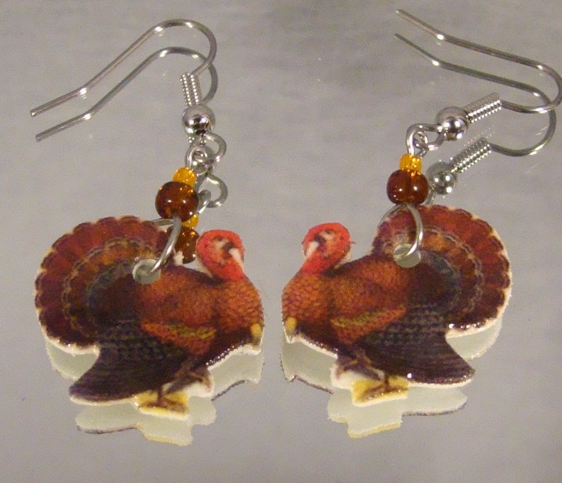 Turkey Dangle Earrings – Thanksgiving Farm Animal Jewelry - Etsy
