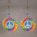 Pastel Peace Sign Dangle Earrings Handmade Sunburst Flower Power ...