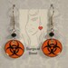 Biohazard Dangle Earrings - Medical Student Jewelry - Phlebotomist ...