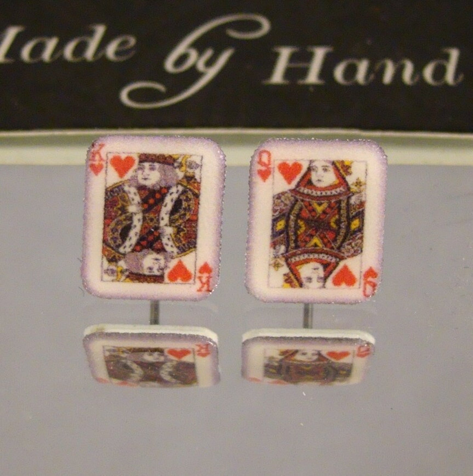 Playing Card Stud Earrings Card Suit Accessories Queen of - Etsy