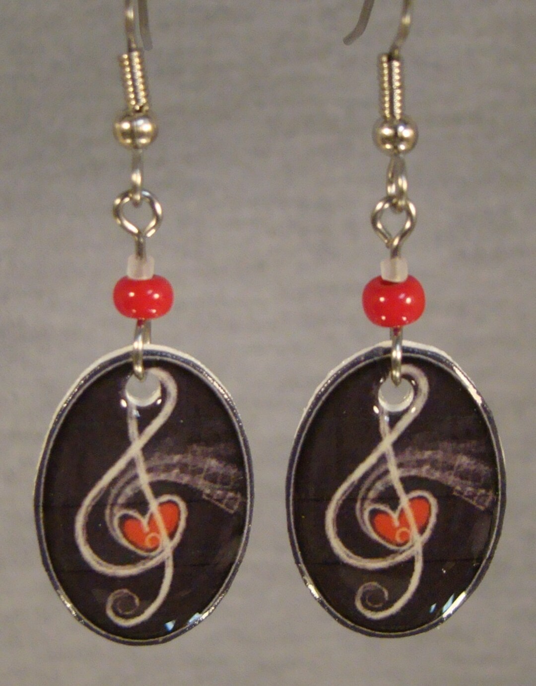 I Love Music Dangle Earrings Music Note Gift Shop Jewelry Black, White ...