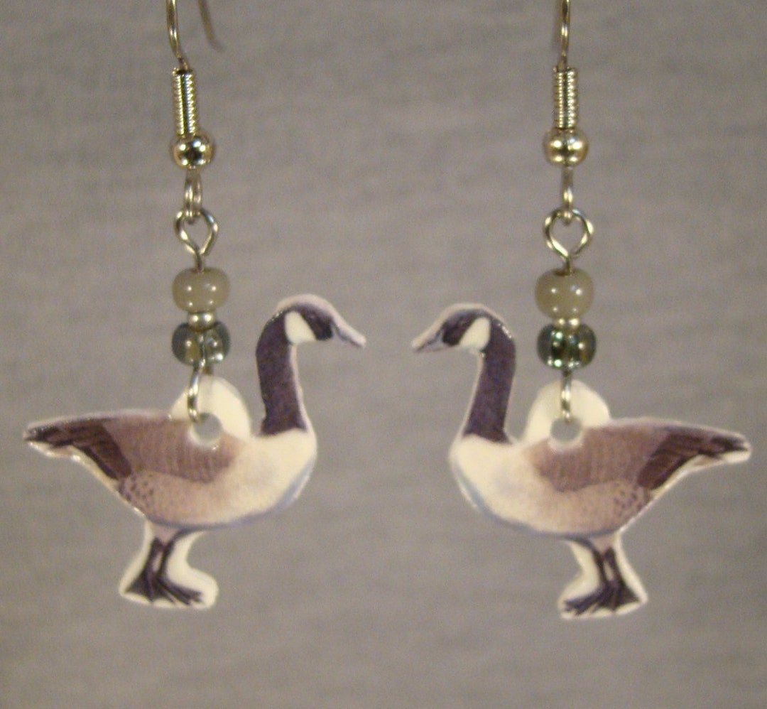 Canadian Geese Dangle Earrings - Goose Photo Art Jewelry - Wildlife ...