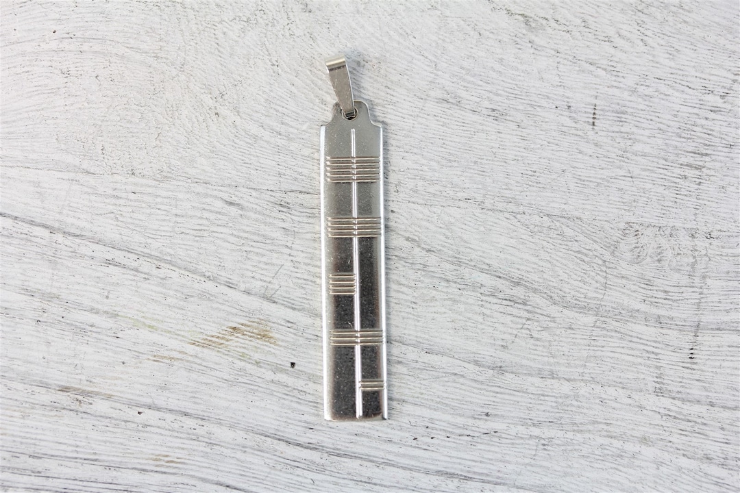 Vintage Ireland Hallmarks 925 Sterling Silver Pendant Etched Long ...