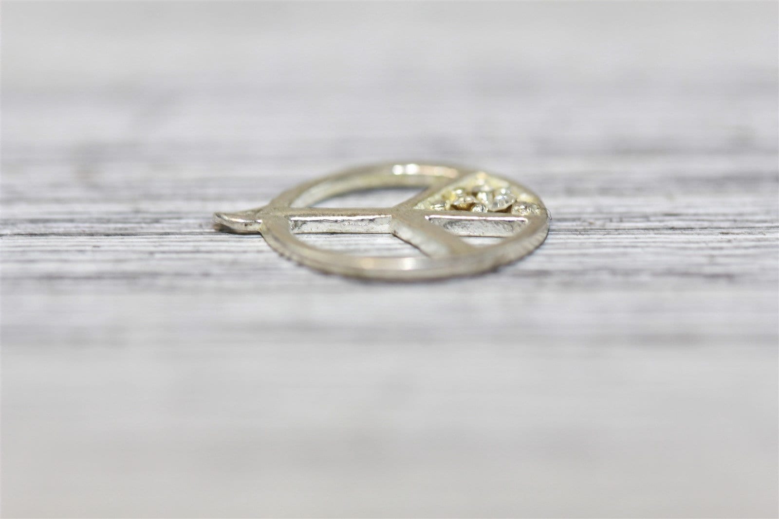 Vintage 925 Sterling Silver Rhinestone Peace Symbol Pendant - Etsy