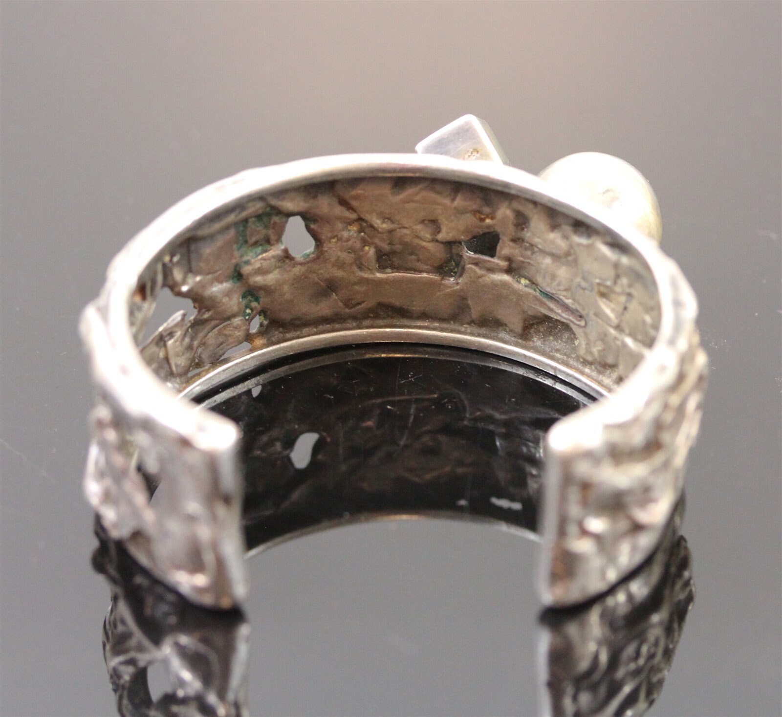 Vintage Rachel Gera Sterling Silver 925 Gold Brutalist Cuff Bracelet ...