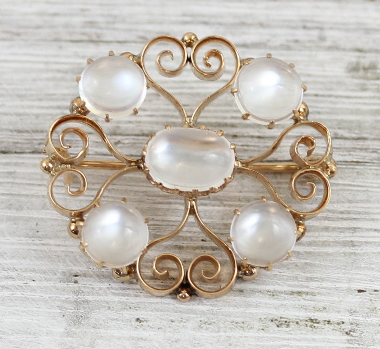 Light Pink Moonstone Brooch