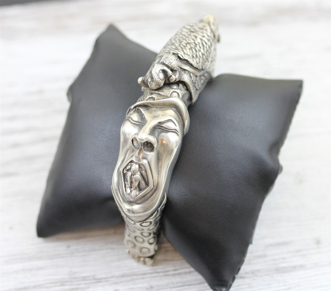 Vintage Jaclyn Davidson Sterling Silver 925 Cuff Bracelet Rare 6 Eagle ...