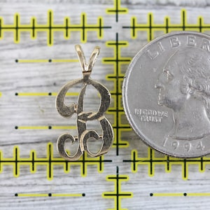 Vintage 14K Yellow Gold B Initial Cursive Pendant Layer Pretty Luxury ...