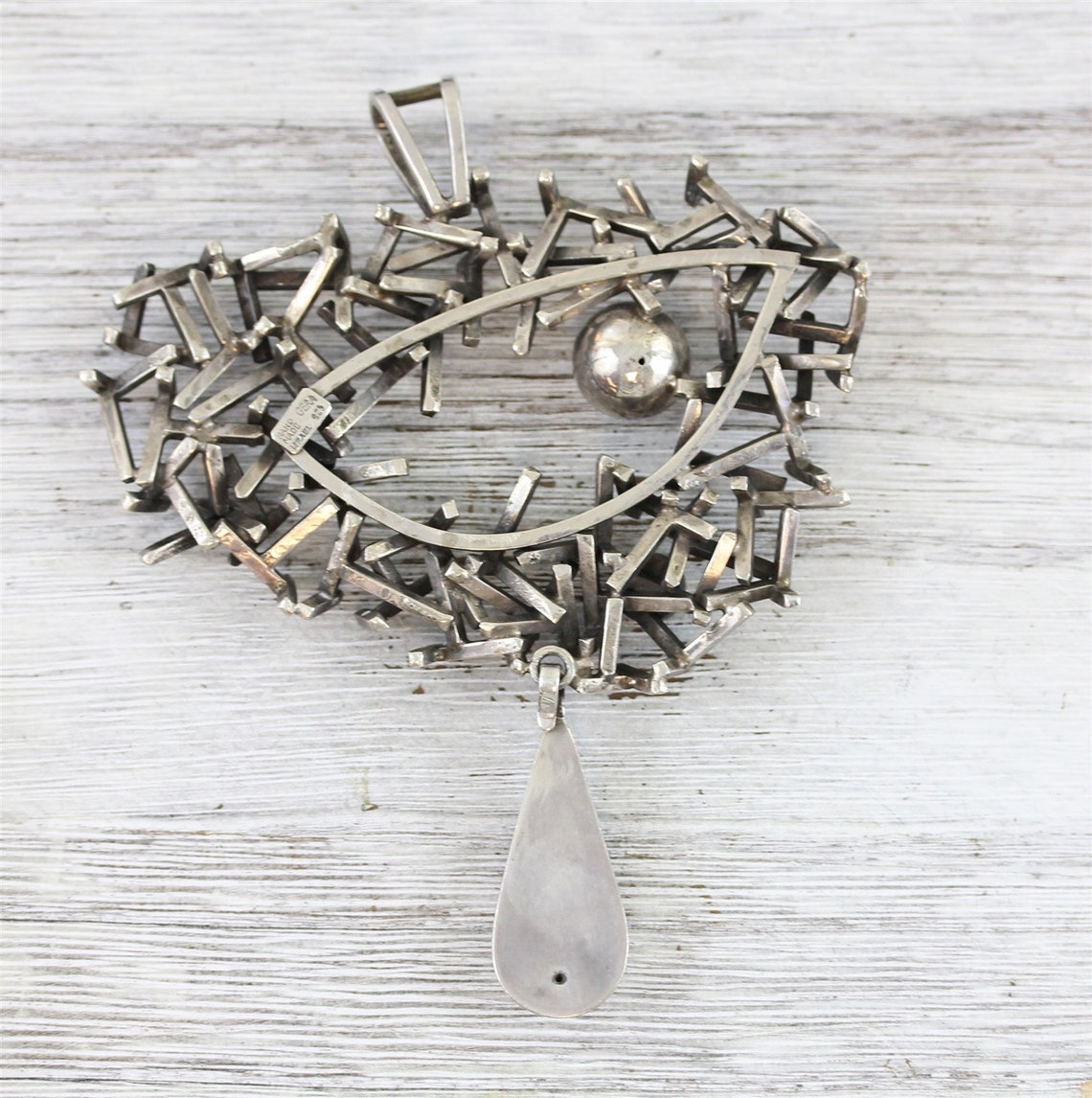 Vintage Rachel Gera 925 Sterling Silver Pearl Pendant Huge Statement ...