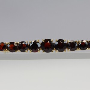 Vintage 18K YLW Gold Garnet Brooch Bar Pin Luxury Gorgeous - Etsy