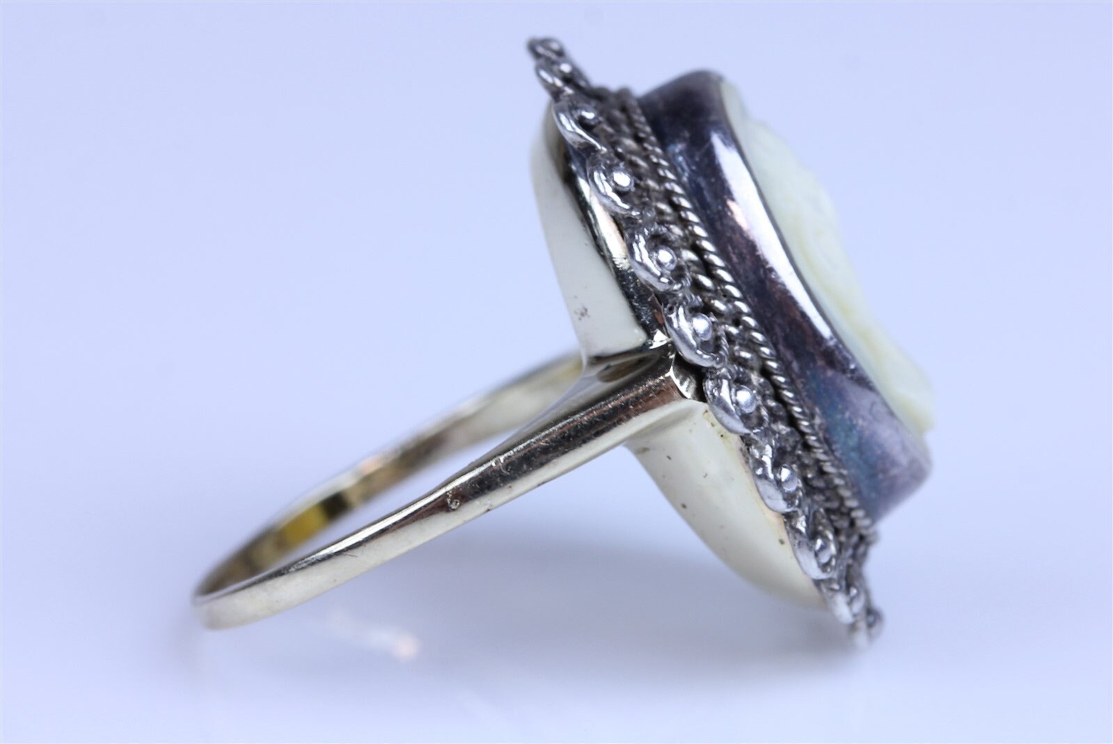 Antique 10K Yellow Gold Silver Top Shell Cameo Carved Lady | Etsy