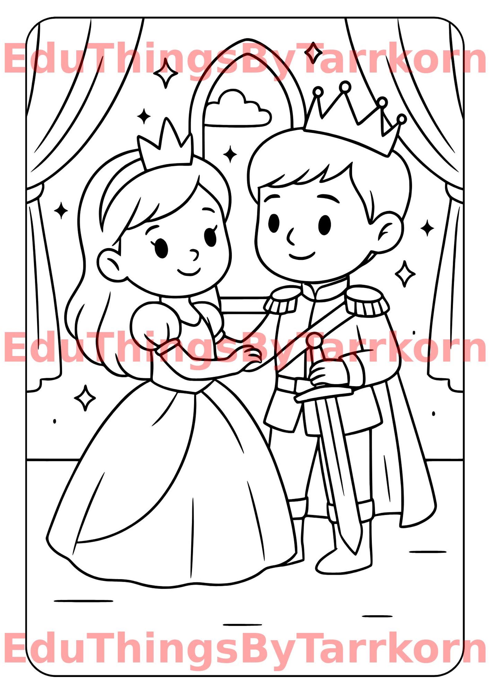 20 Printable Prince and Princess Coloring Pages for Kids – Royal, Fairy ...