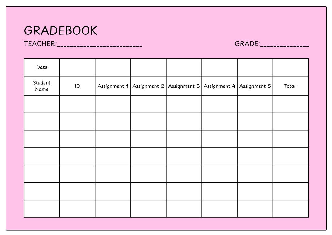 Teacher Gradebook: Printable PDF & Editable Excel, 15 Students - Etsy UK