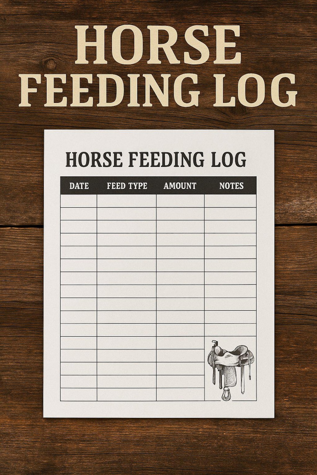 Printable Horse Feeding Log: Daily Equine Feed Chart (PDF Download) - Etsy