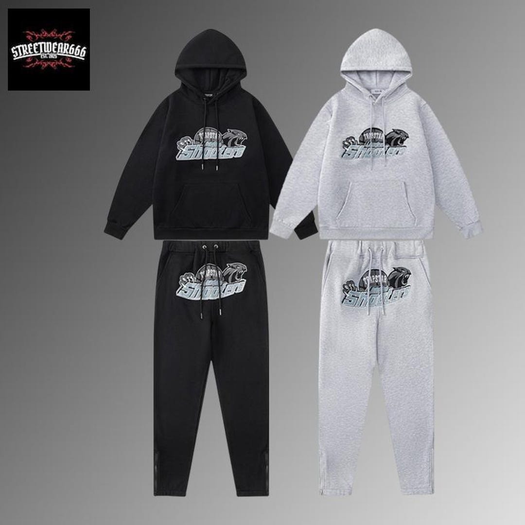 Oversized Black & Grey Tracksuit Set: Unisex Hoodie and Joggers - Etsy