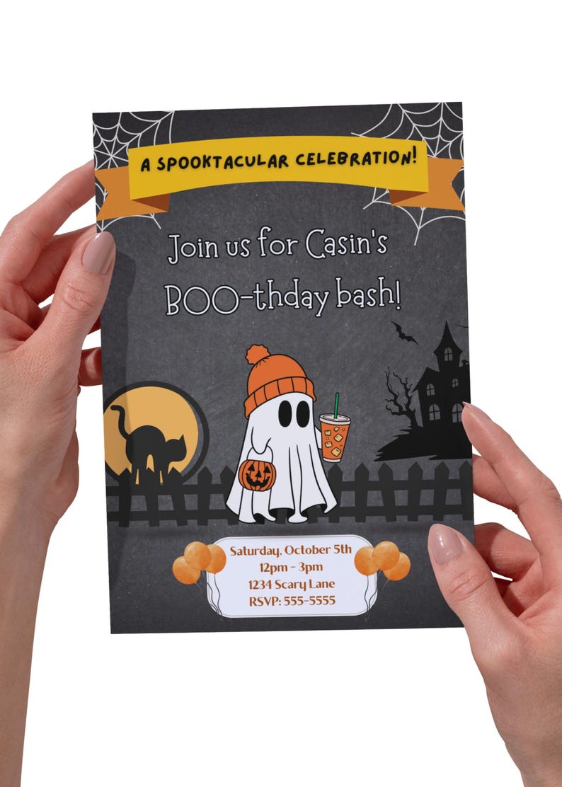 Boo-thday Bash Invitation | Halloween Birthday Party Invite | Spooky ...