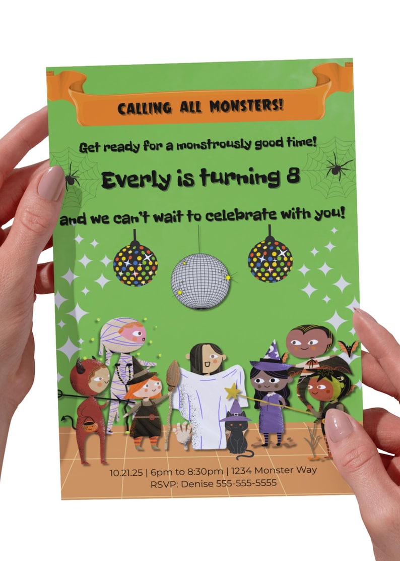 Monster Mash Birthday Invitation | Spooky Kids Party Printable Template ...