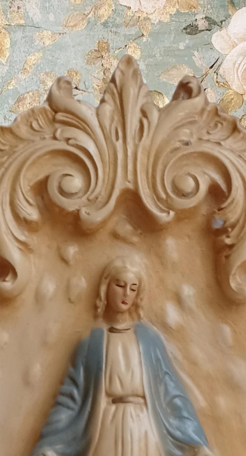 Antique Wall Mounted |shrine| Grotto| Niche| Virgin Mary |catholic Art ...