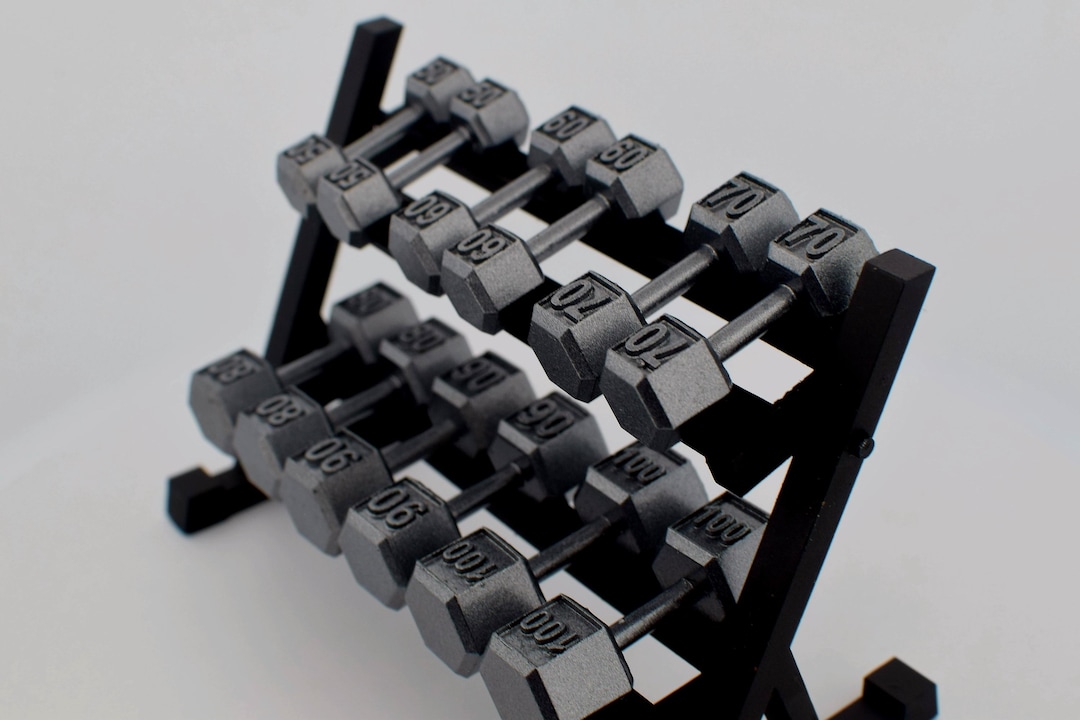1/12 Scale Dumbbell Set – Miniature Gym Equipment for Action Figures ...