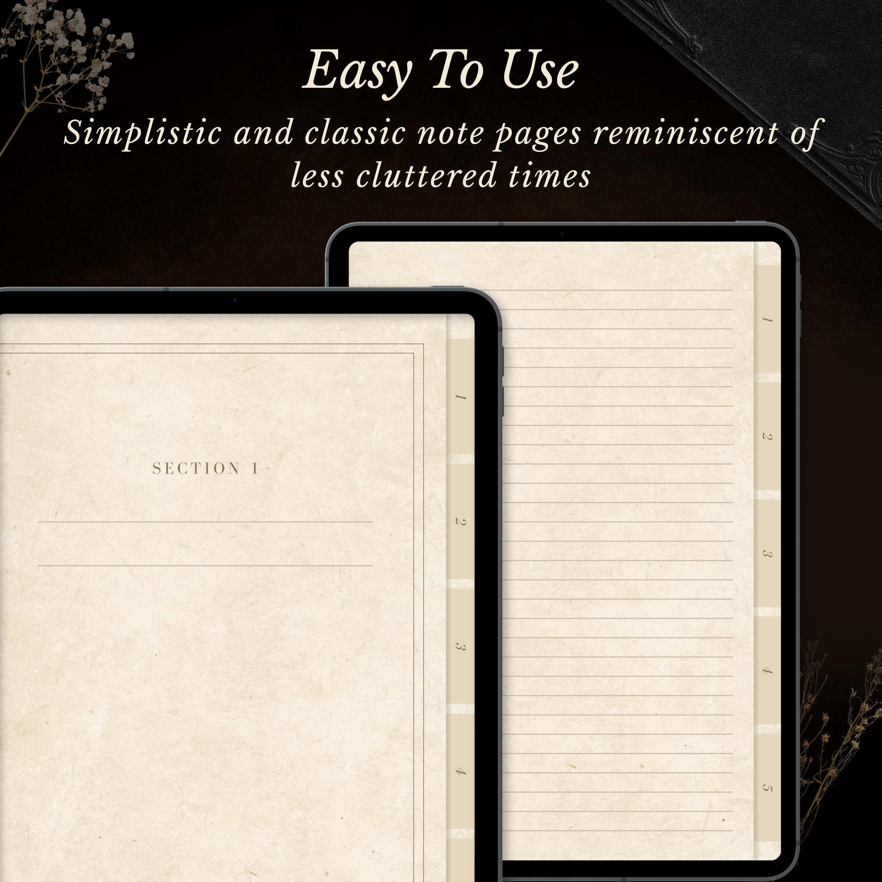 Digital Notebook PDF, Hyperlinked Tabs for Goodnotes & Notability ...