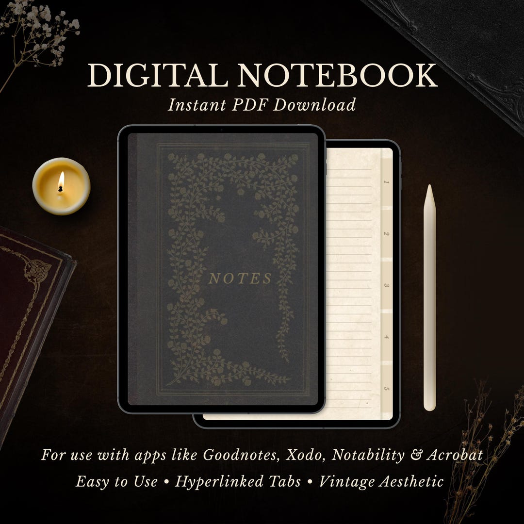 Digital Notebook PDF, Hyperlinked Tabs for Goodnotes & Notability ...
