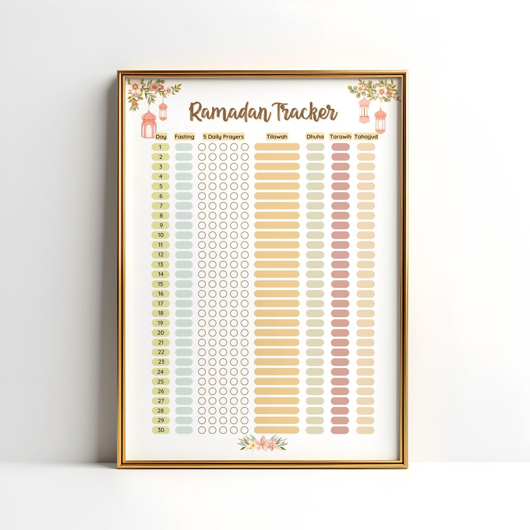 Ramadan Prayer & Fasting Tracker Printable | Islamic Salah Tracker ...