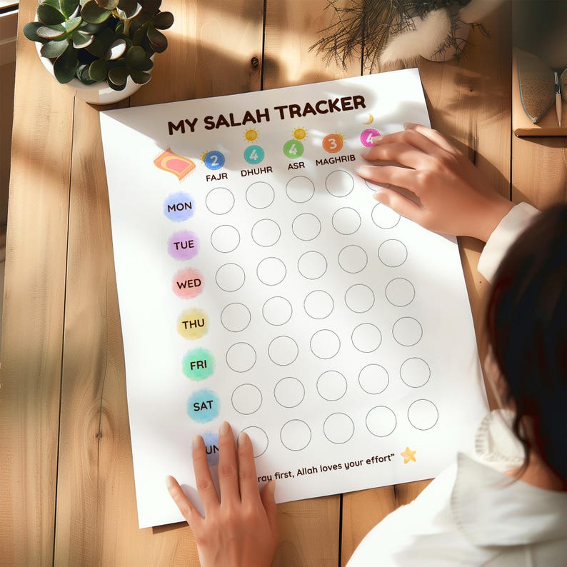 Kids Salah Tracker Printable | Islamic Prayer Chart for Children ...