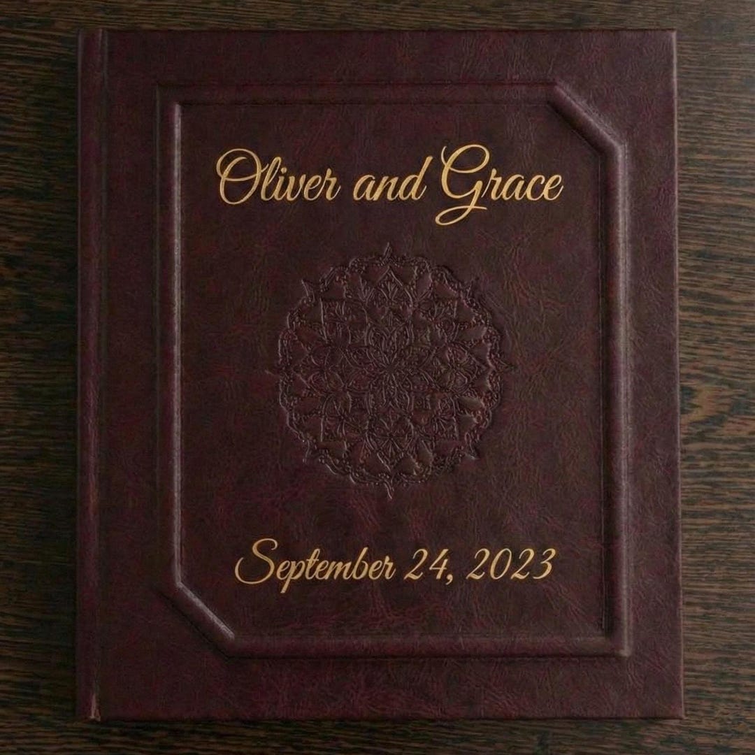 Leather Photo Album With Names for Wedding Album Custom Photo Album - Etsy