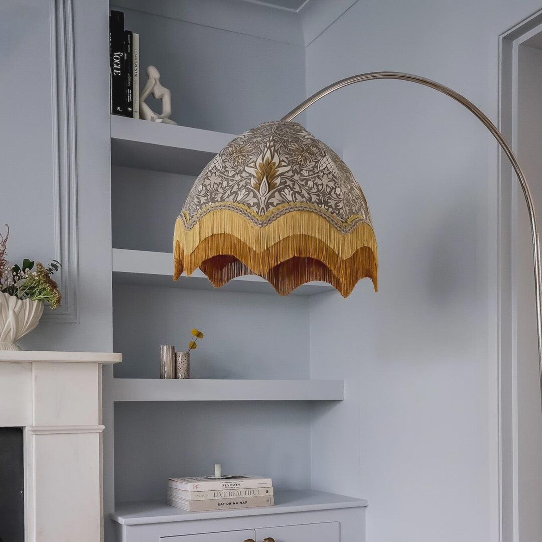 William Morris Snakehead Fringed Lampshade | Art Deco Style, Handmade ...