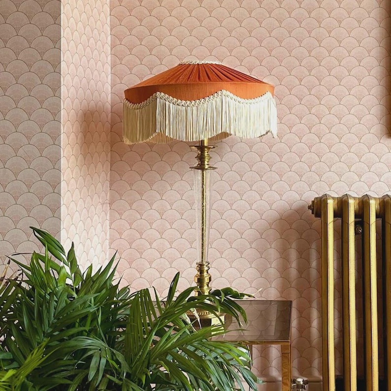 The Rust Peggy Fringed Lampshade: Art Deco Style, Handmade in England ...