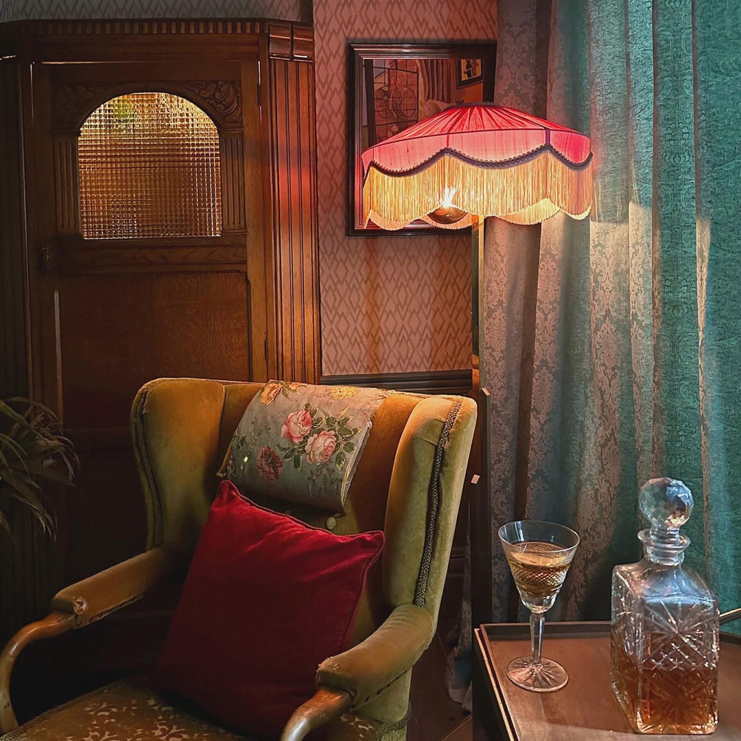 The Pink Peggy Fringed Lampshade: Art Deco Style, Handmade in England ...