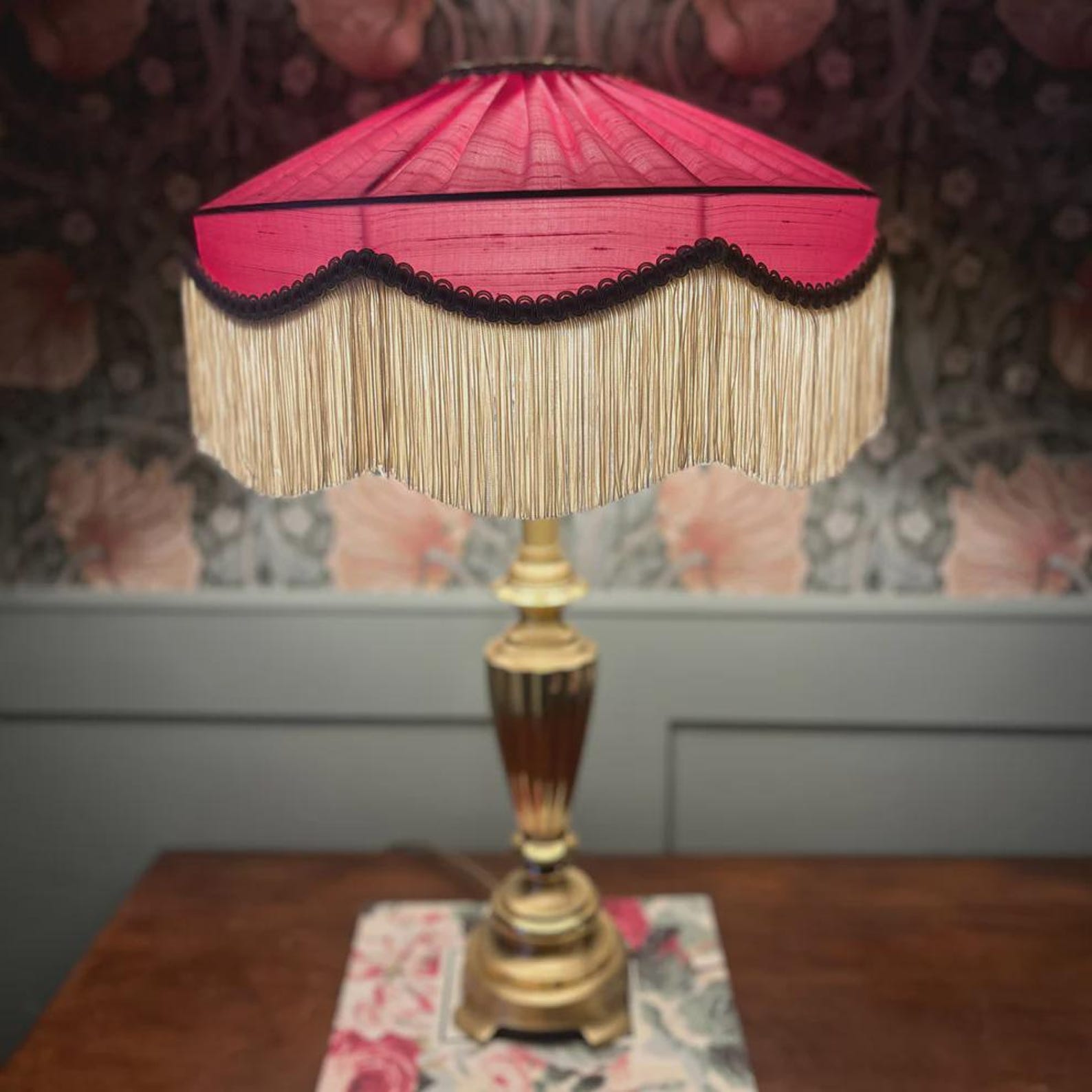 The Pink Peggy Fringed Lampshade: Art Deco Style, Handmade in England ...
