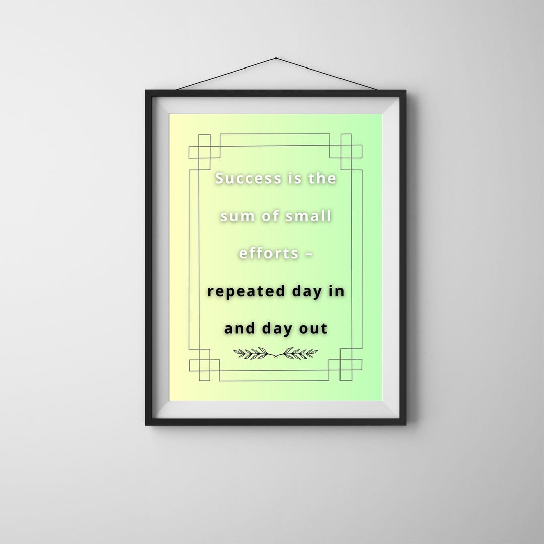 Aesthetic Digital Poster – Motivational Quote “success is the Sum of ...