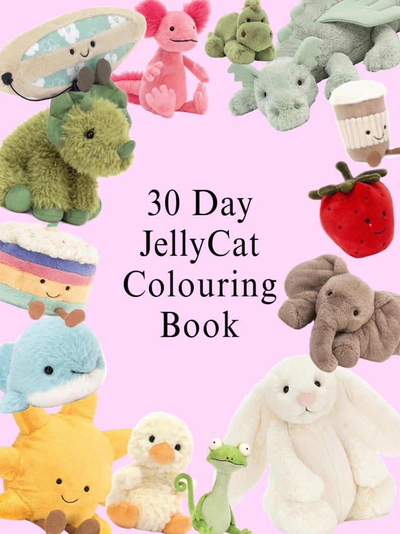 30 Day Jellycat Colouring Sheets - Etsy
