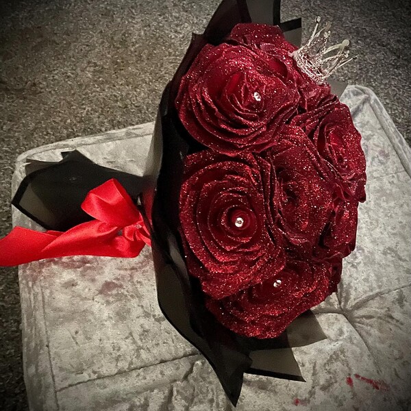 Glitter Roses Bouquet - Etsy UK