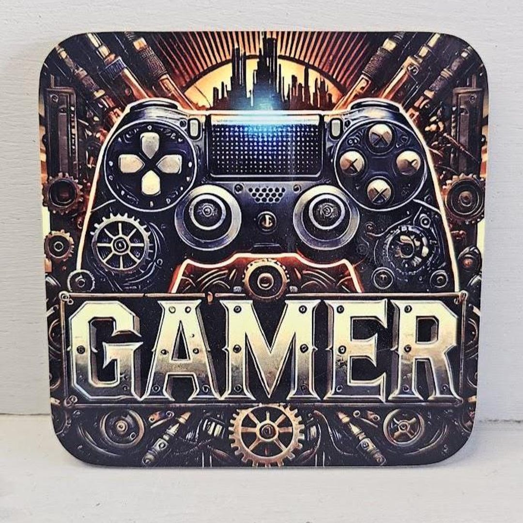 Gamer Coaster: Game Controller & Cogs - Teen Gift - Etsy