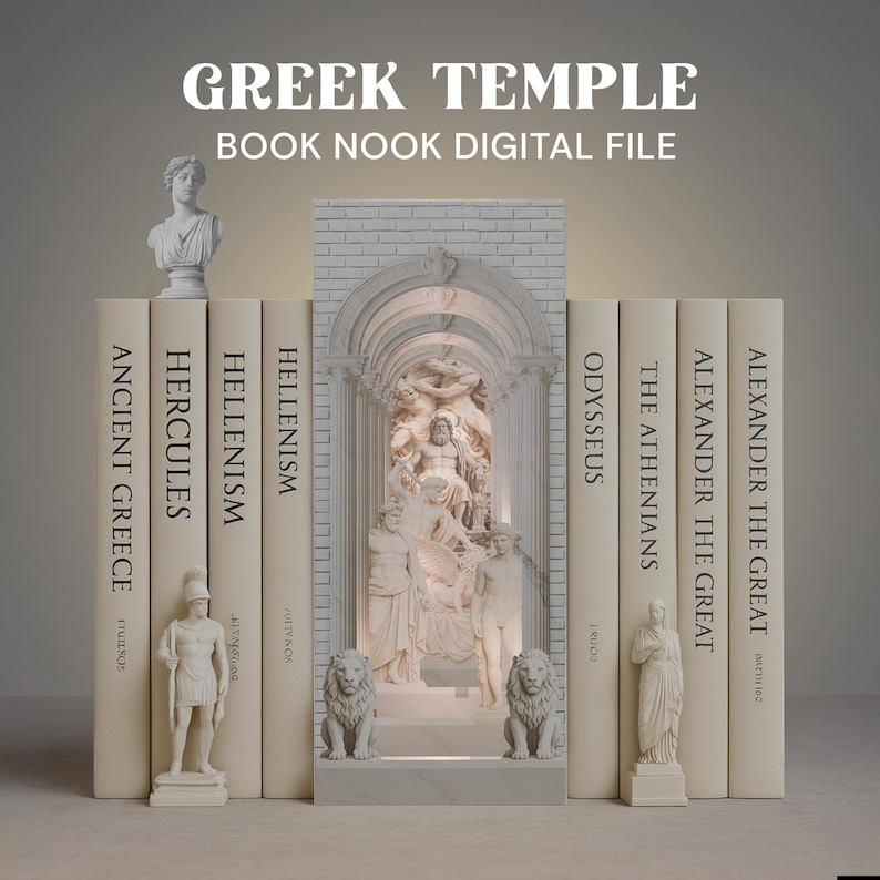 DIY Greek Temple Book Nook Printable | Folds Flat for Mailing - Etsy