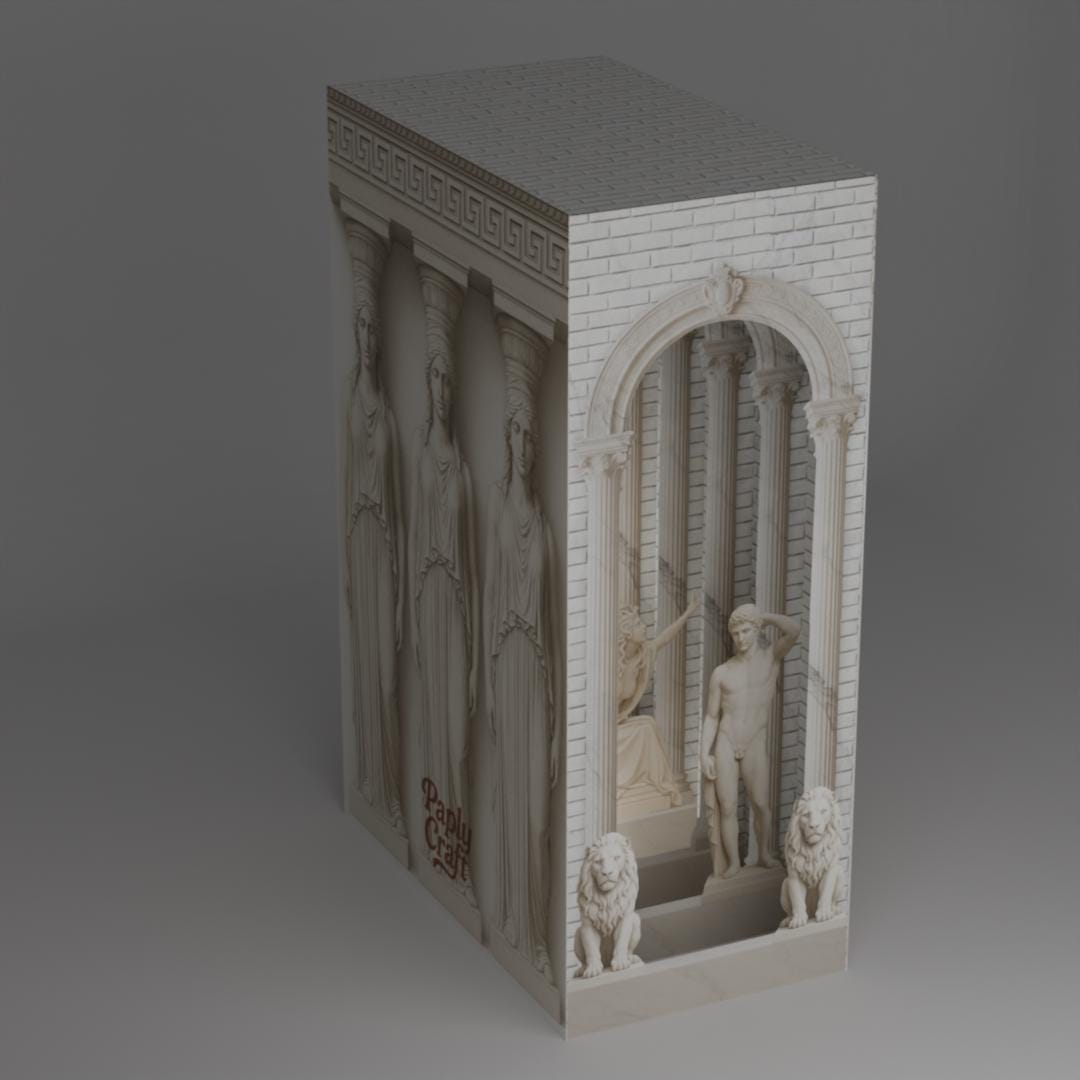 DIY Greek Temple Book Nook Printable | Folds Flat for Mailing - Etsy