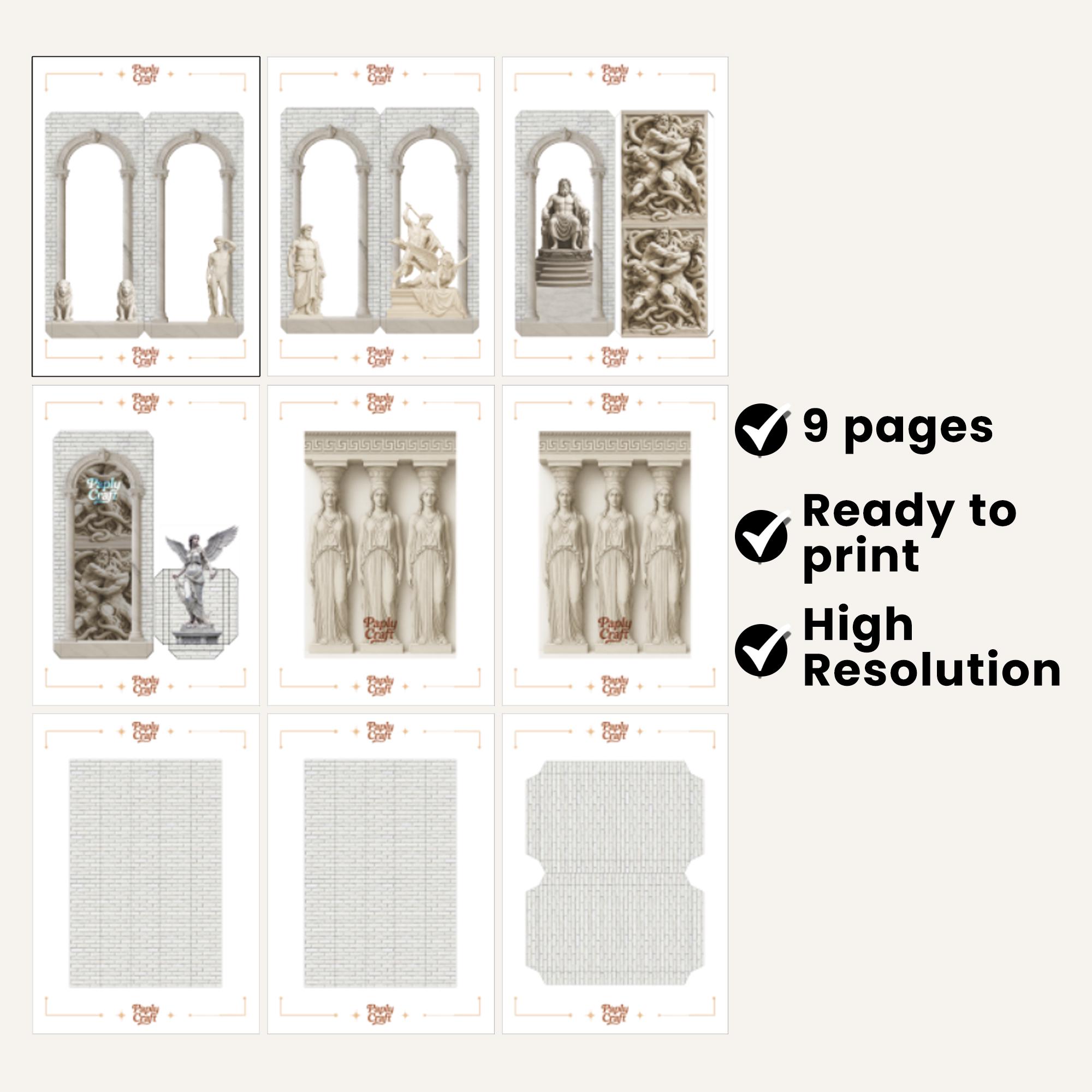 DIY Greek Temple Book Nook Printable | Folds Flat for Mailing - Etsy