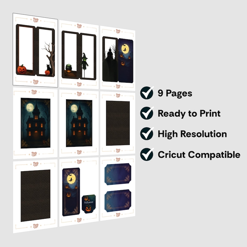 Halloween Digital Book Nook | Printable Diorama Kit | Bookshelf Decor ...