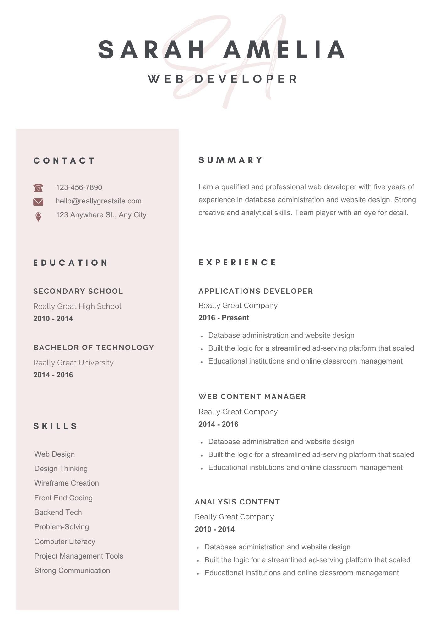 Handmade Digital CV Template - Etsy