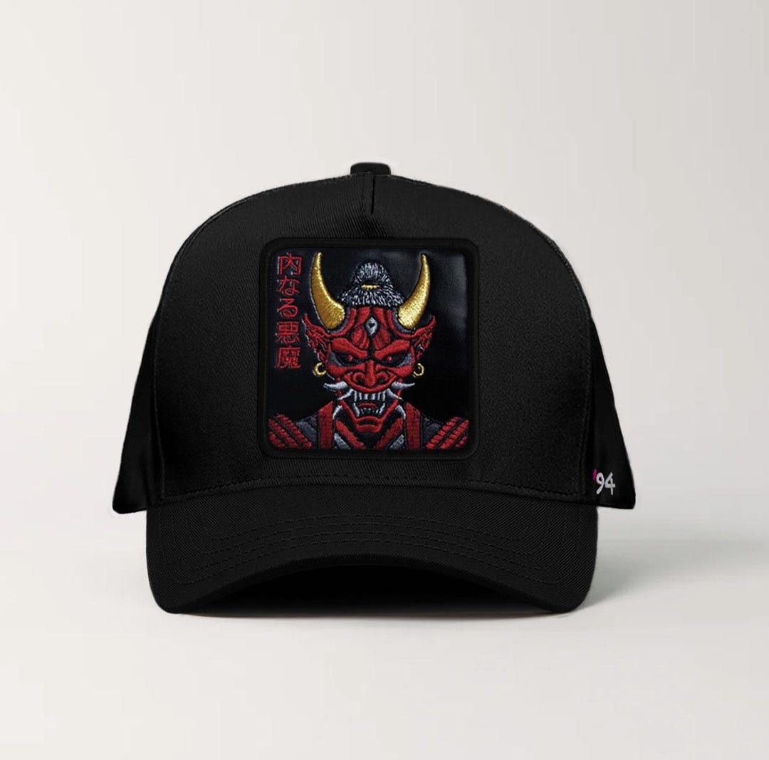 Oni Samurai "inner Demons" Premium Embroidered Cotton Snapback Baseball ...