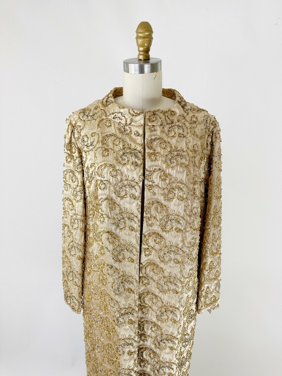 1960s Gold Hand Beaded Evening Coat Hong Kong - Gem