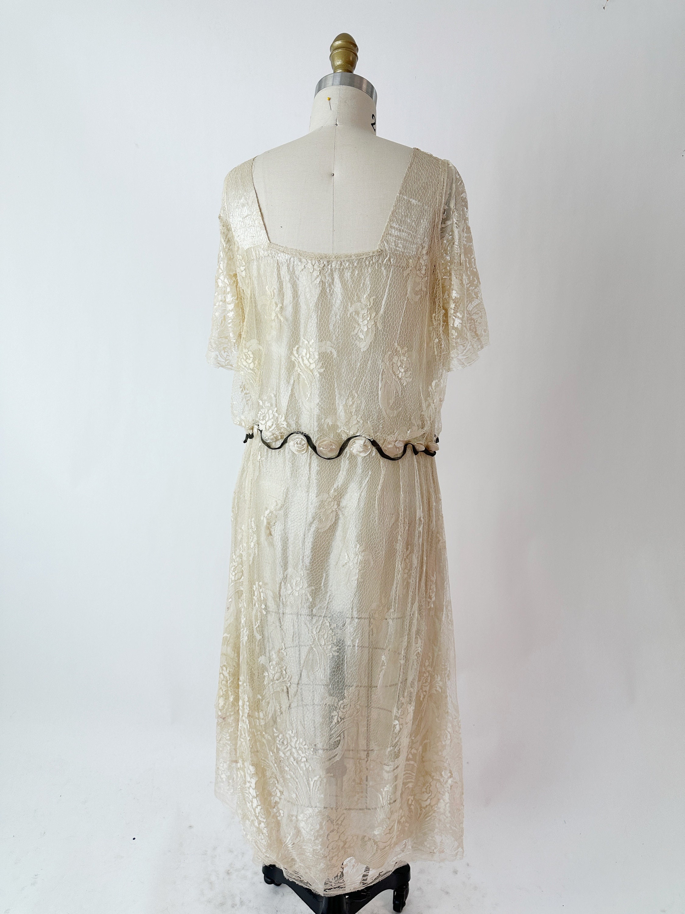 1920s Fine White Lace Flapper Dress - Etsy