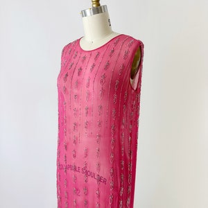 1920s Raspberry Silk Chiffon Beaded Flapper Dress - Etsy