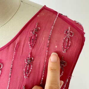 1920s Raspberry Silk Chiffon Beaded Flapper Dress - Etsy