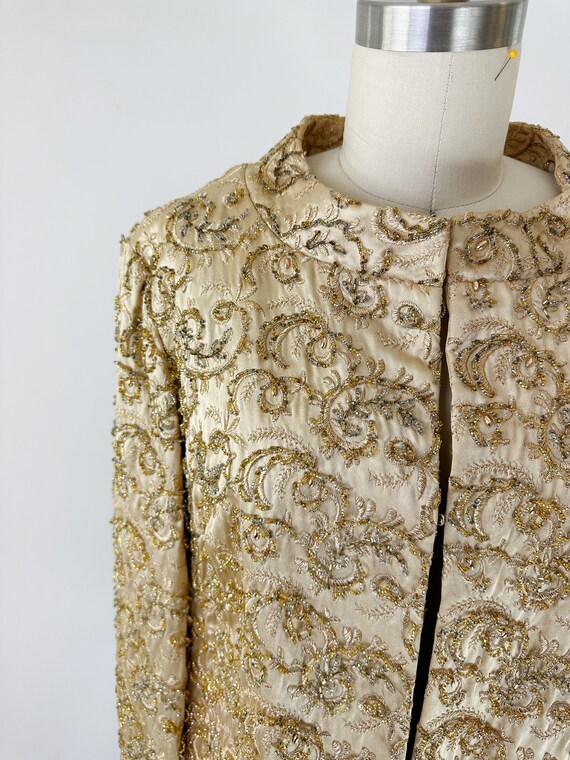 1960s Gold Hand Beaded Evening Coat Hong Kong - Gem