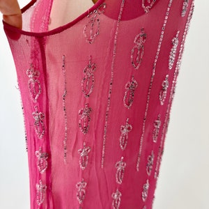 1920s Raspberry Silk Chiffon Beaded Flapper Dress - Etsy