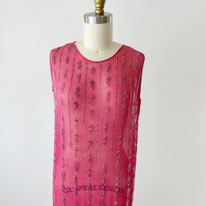 1920s Raspberry Silk Chiffon Beaded Flapper Dress - Etsy